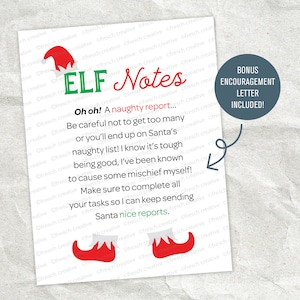 Elf Naughty or Nice Report Card PDF, Digital Instant Download ...