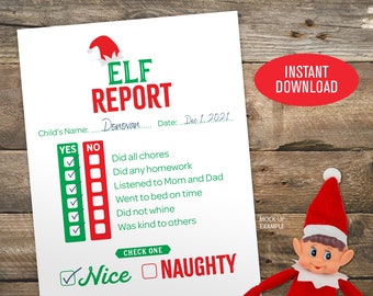 Elf Behavior Chart | Etsy