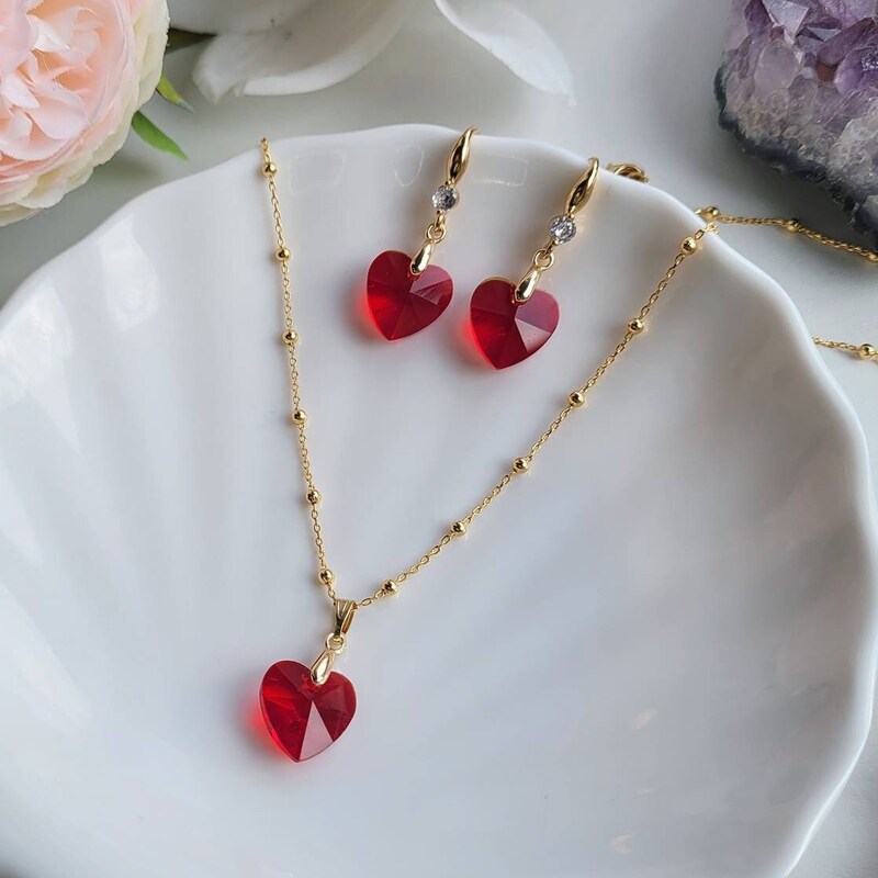 Red Heart Jewelry - Etsy
