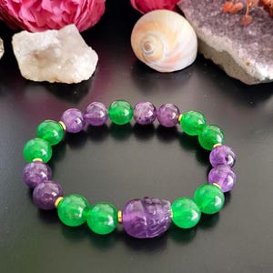 Feng Shui Pixiu Bracelet, Amethyst Pi Yao Chinese Dragon Beaded ...