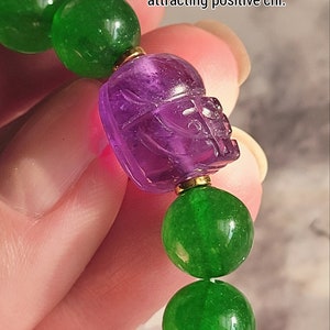 Feng Shui Pixiu Bracelet, Amethyst Pi Yao Chinese Dragon Beaded ...