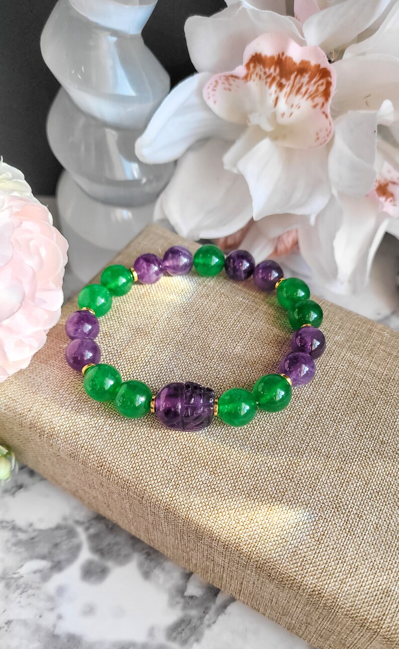 Feng Shui Pixiu Bracelet Amethyst Pi Yao Chinese Dragon - Etsy