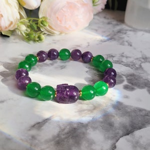 Feng Shui Pixiu Bracelet, Amethyst Pi Yao Chinese Dragon Beaded ...