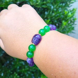 Feng Shui Pixiu Bracelet, Amethyst Pi Yao Chinese Dragon Beaded ...