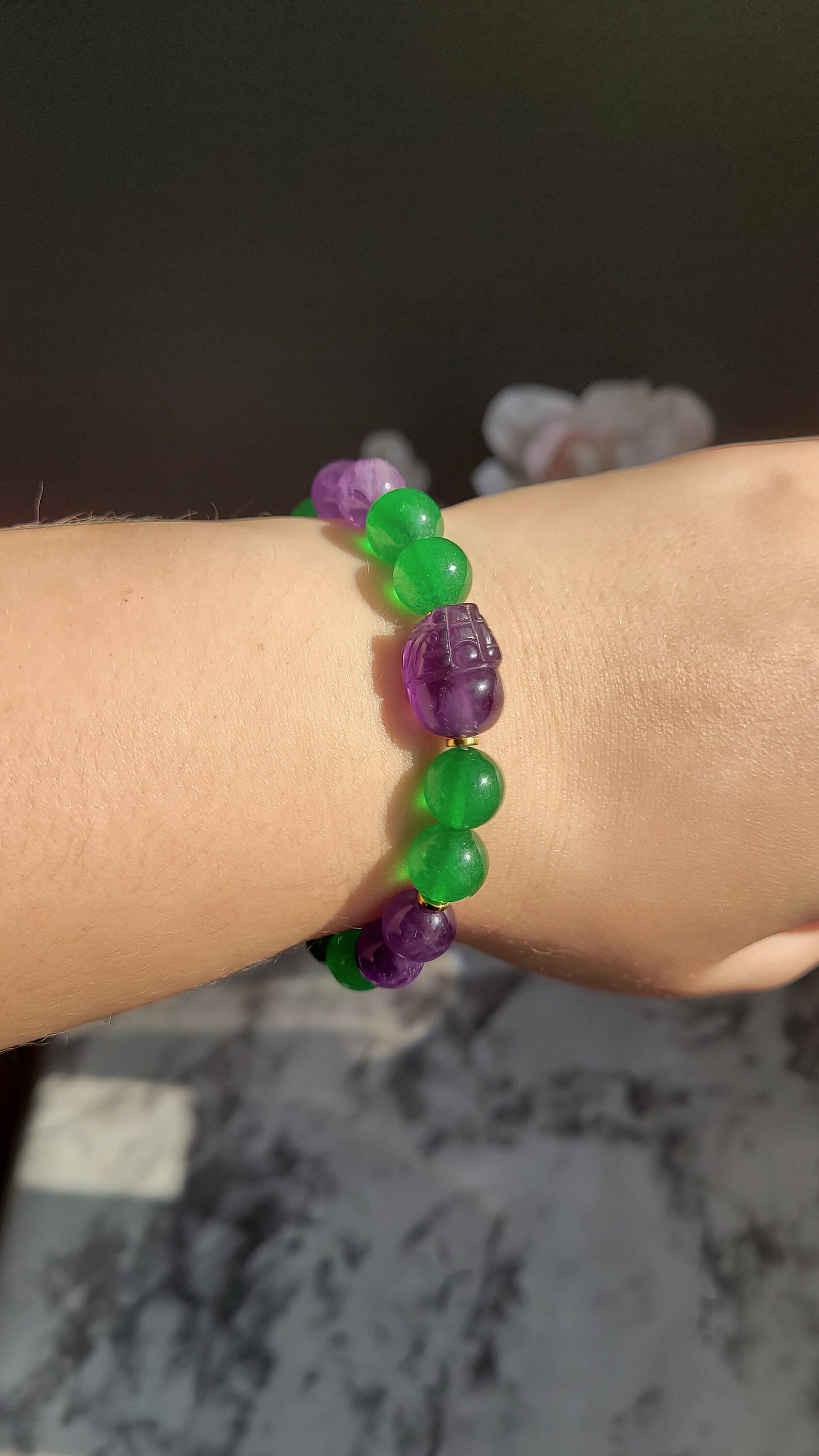 Feng Shui Pixiu Bracelet Amethyst Pi Yao Chinese Dragon - Etsy