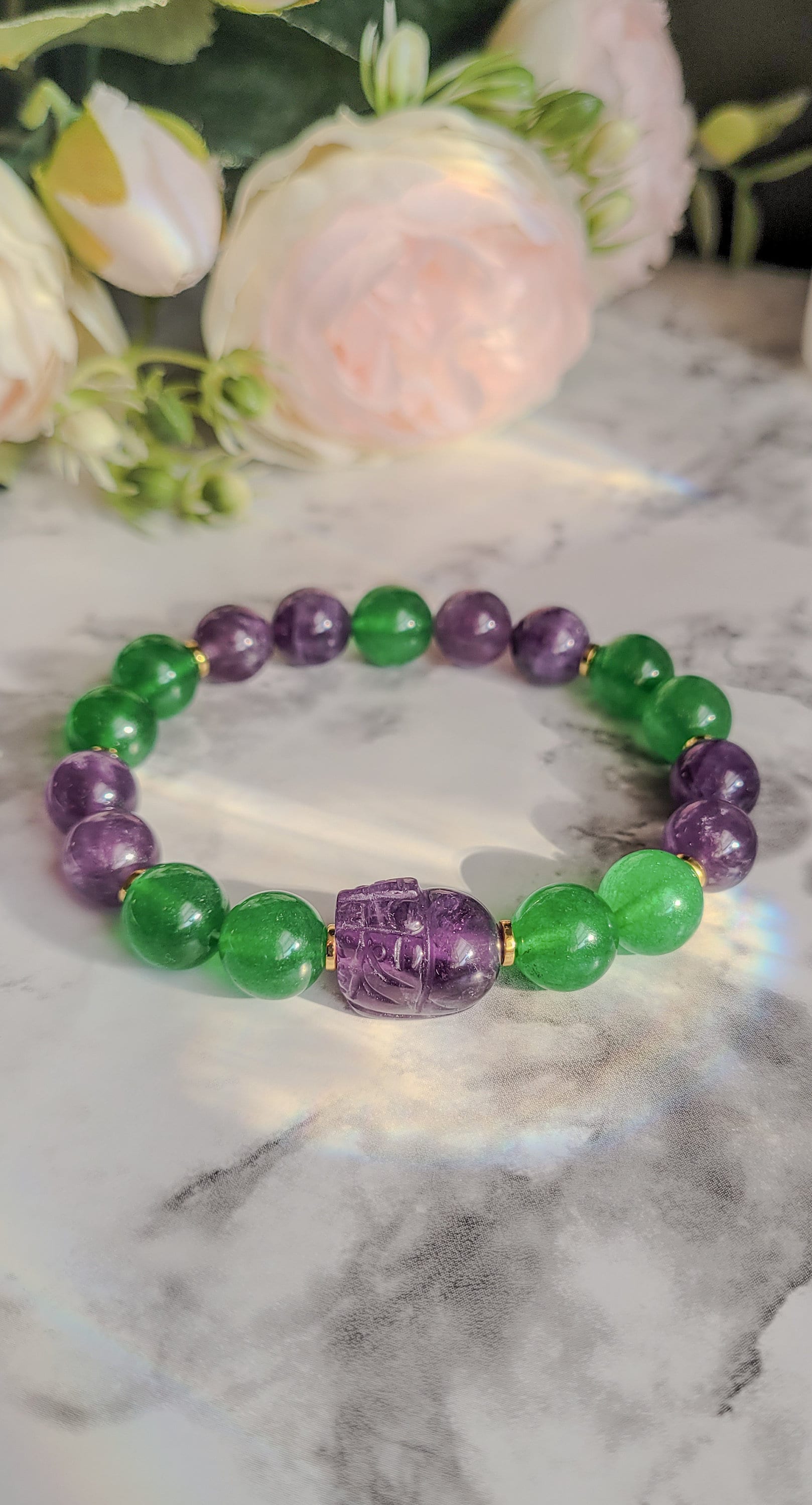 Feng Shui Pixiu Bracelet Amethyst Pi Yao Chinese Dragon - Etsy