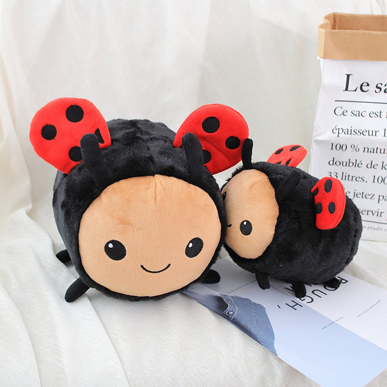 BIG Happy Ladybug Plush Toy Ladybug Plushie Bookshelf Decor | Etsy