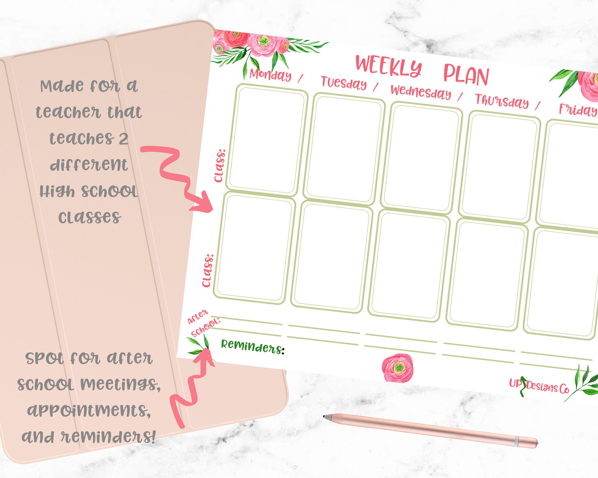 High School Teacher Lesson Planner Printable - Etsy