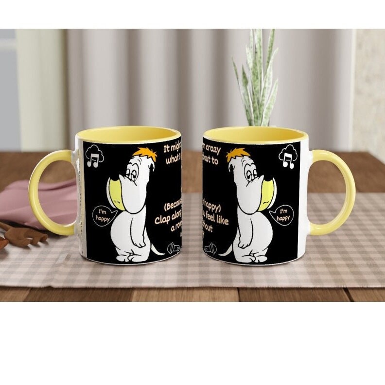 Coffee Mug White 11oz Ceramic With Colour Inside Droopy Dog Singing ...