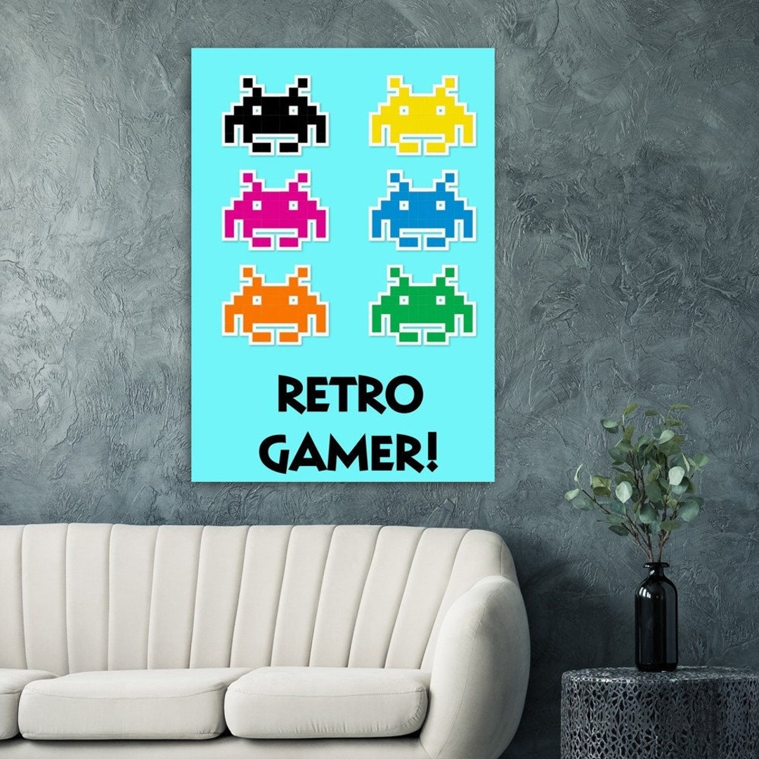 Foam Portrait RETRO GAMER Space Invaders T Shirt I Candy - Etsy