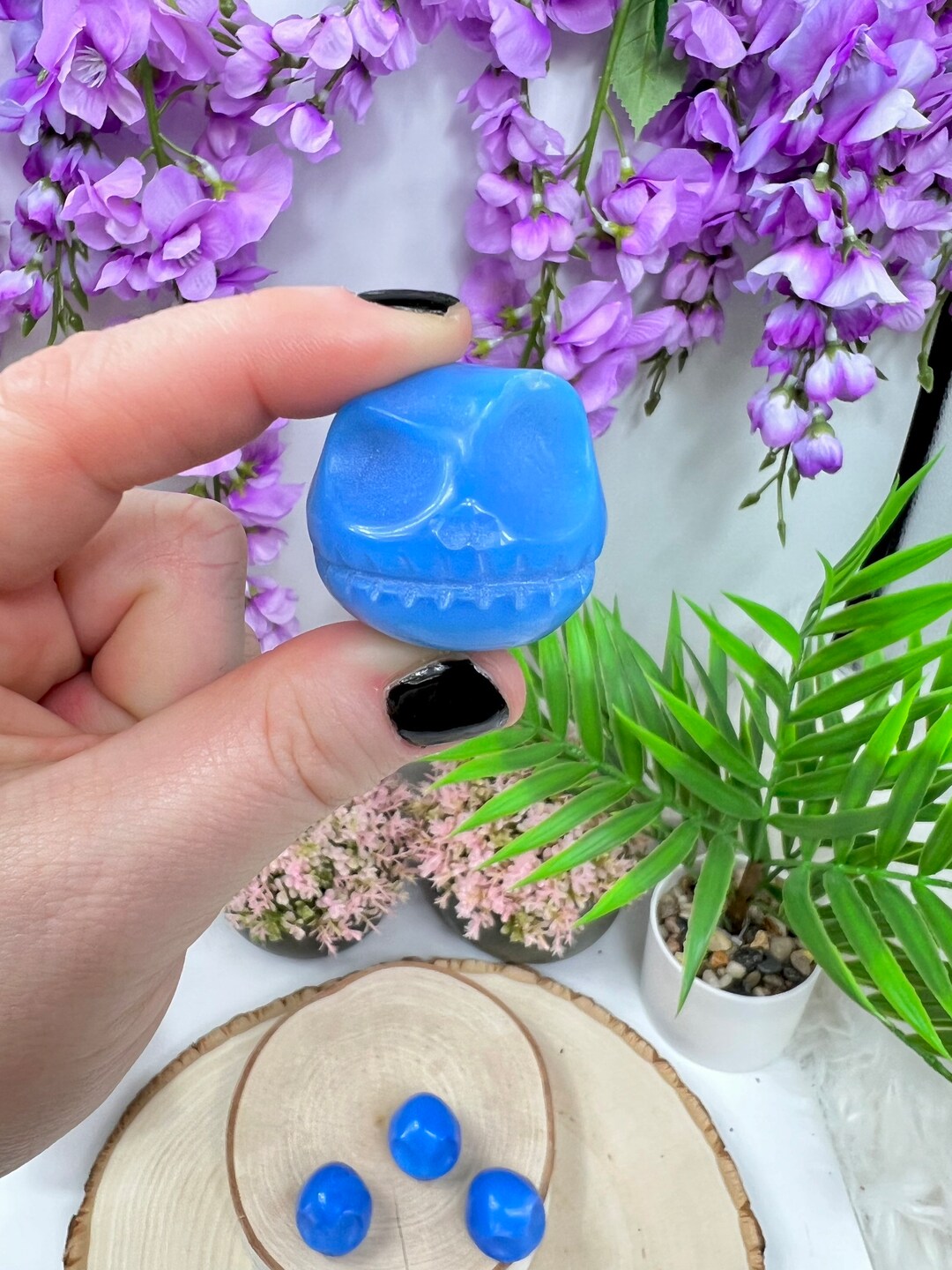 Blue Opalite Skeleton Skull | Skeleton Carving | Crystal Carving ...