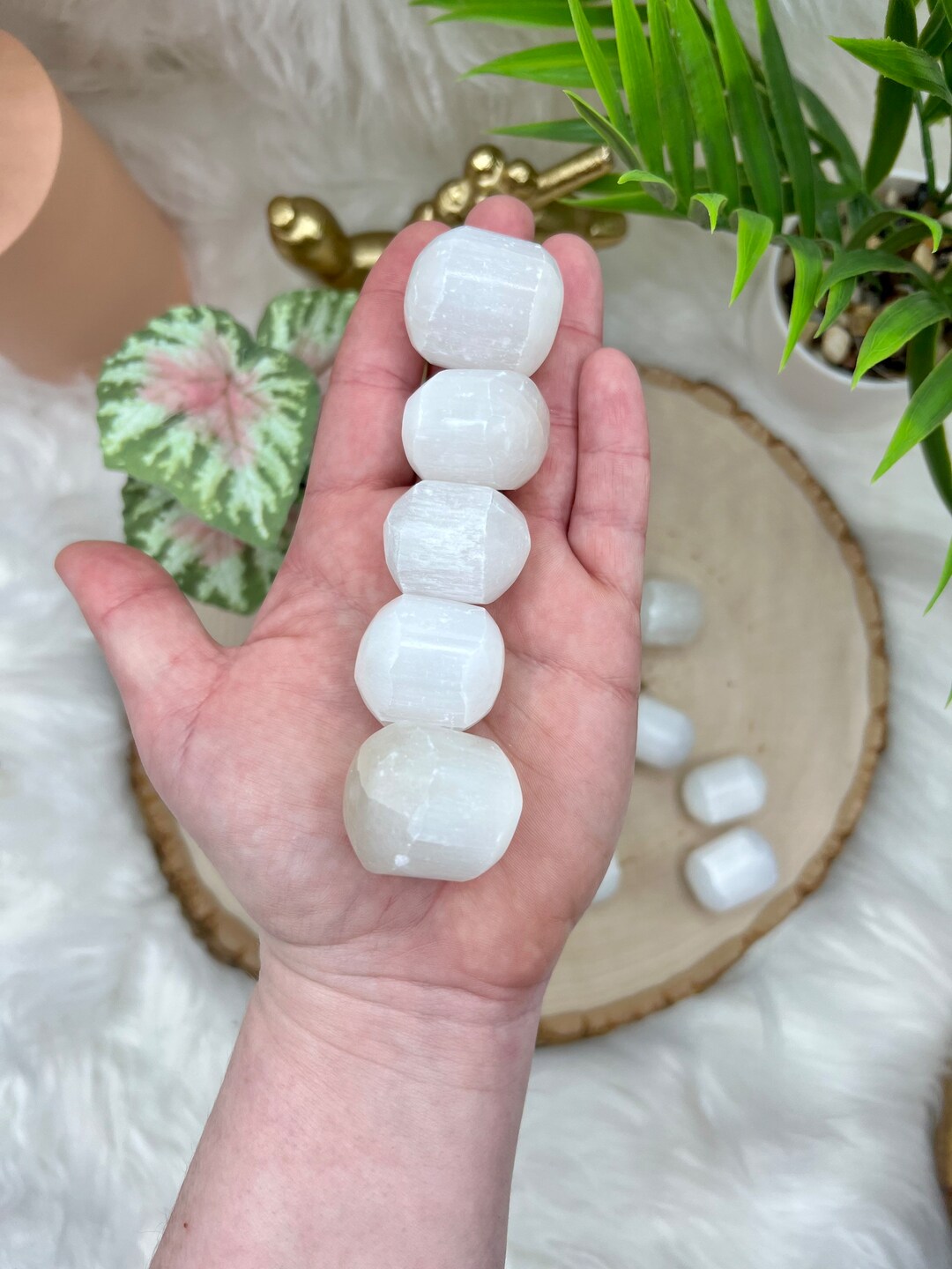 Polished Selenite Tumble | Satin Spar Tumble | 1”-1.5” Selenite Tumble ...