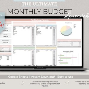 The ULTIMATE Monthly Budget Planner, Monthly Budget Spreadsheet, Google ...