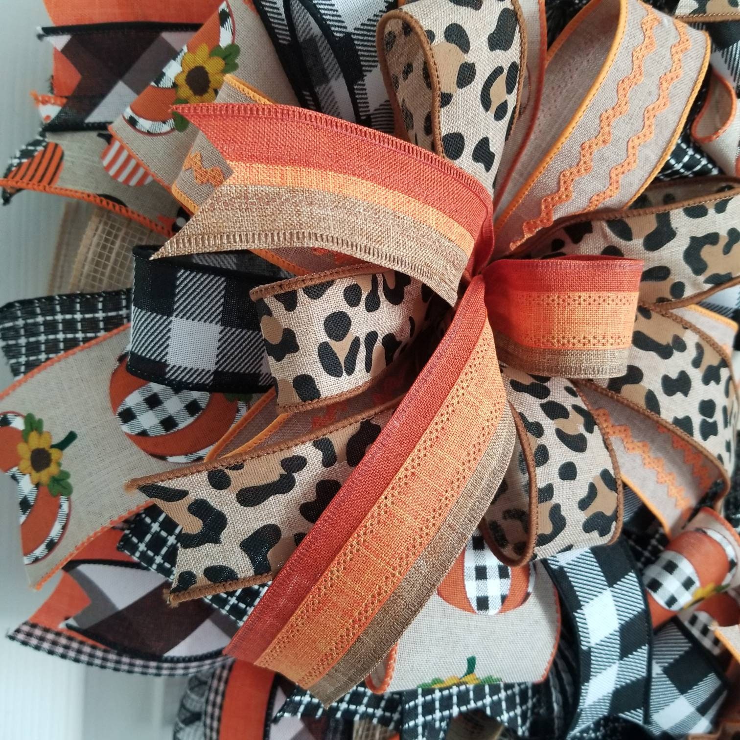 Fall Leopard Wreath Pumpkin Wreath Deco Mesh Wreath Autumn - Etsy