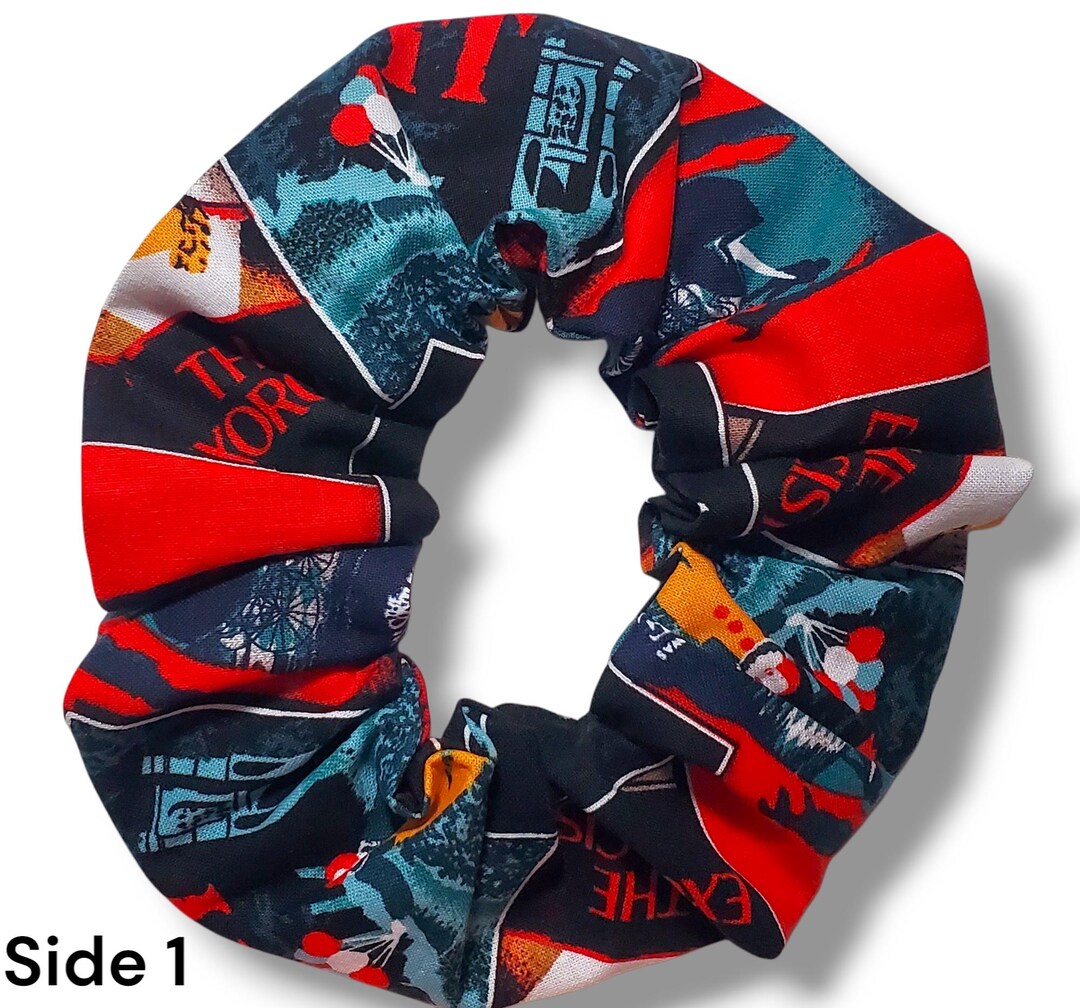 Spooky Horror Themed Scrunchie, Handmade Halloween Hair Tie, Gothic ...