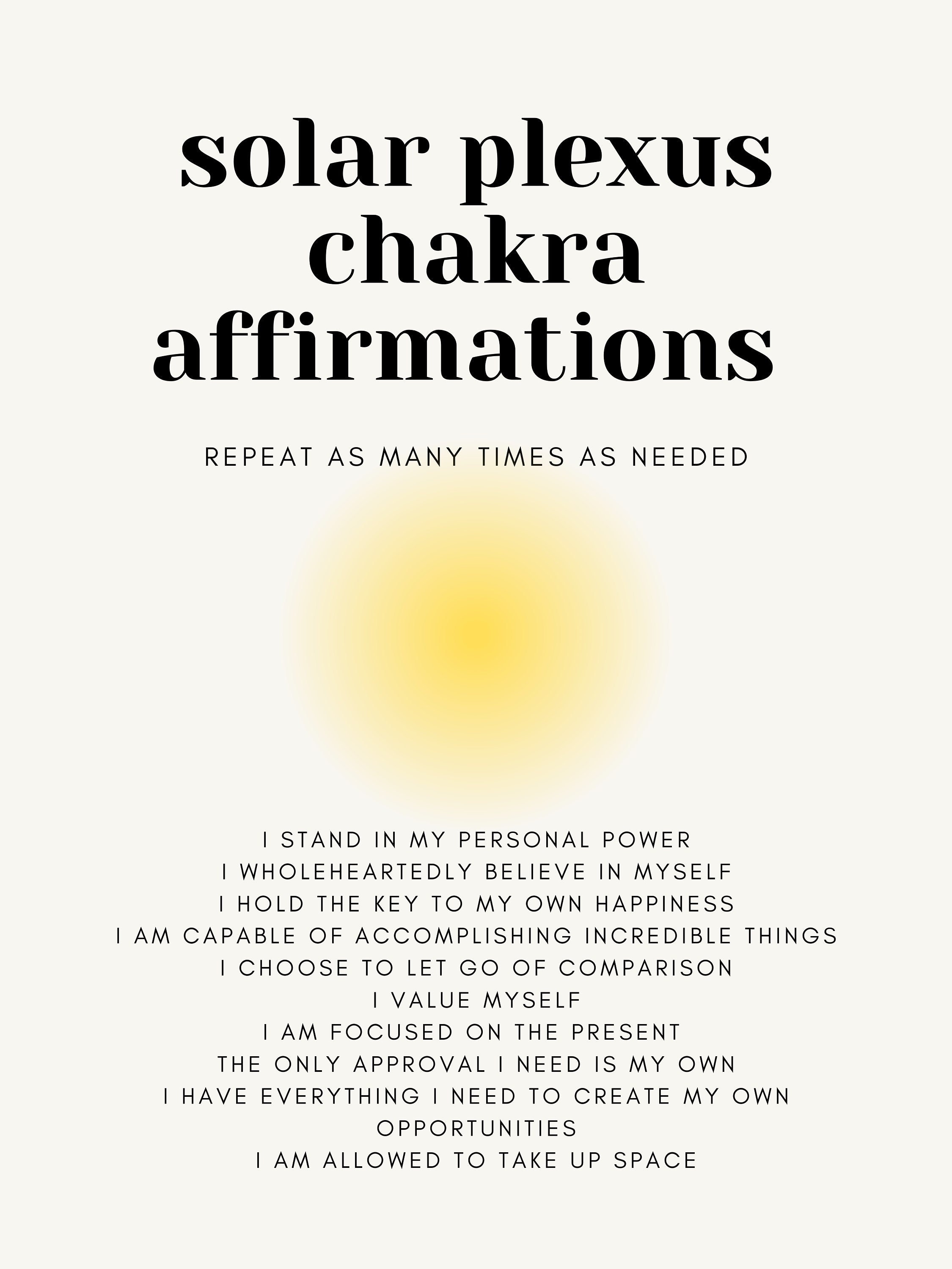 Solar Plexus Chakra Affirmation
