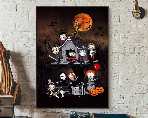 Horror Movie Characters Poster Print Chibi Horror Killers | Etsy