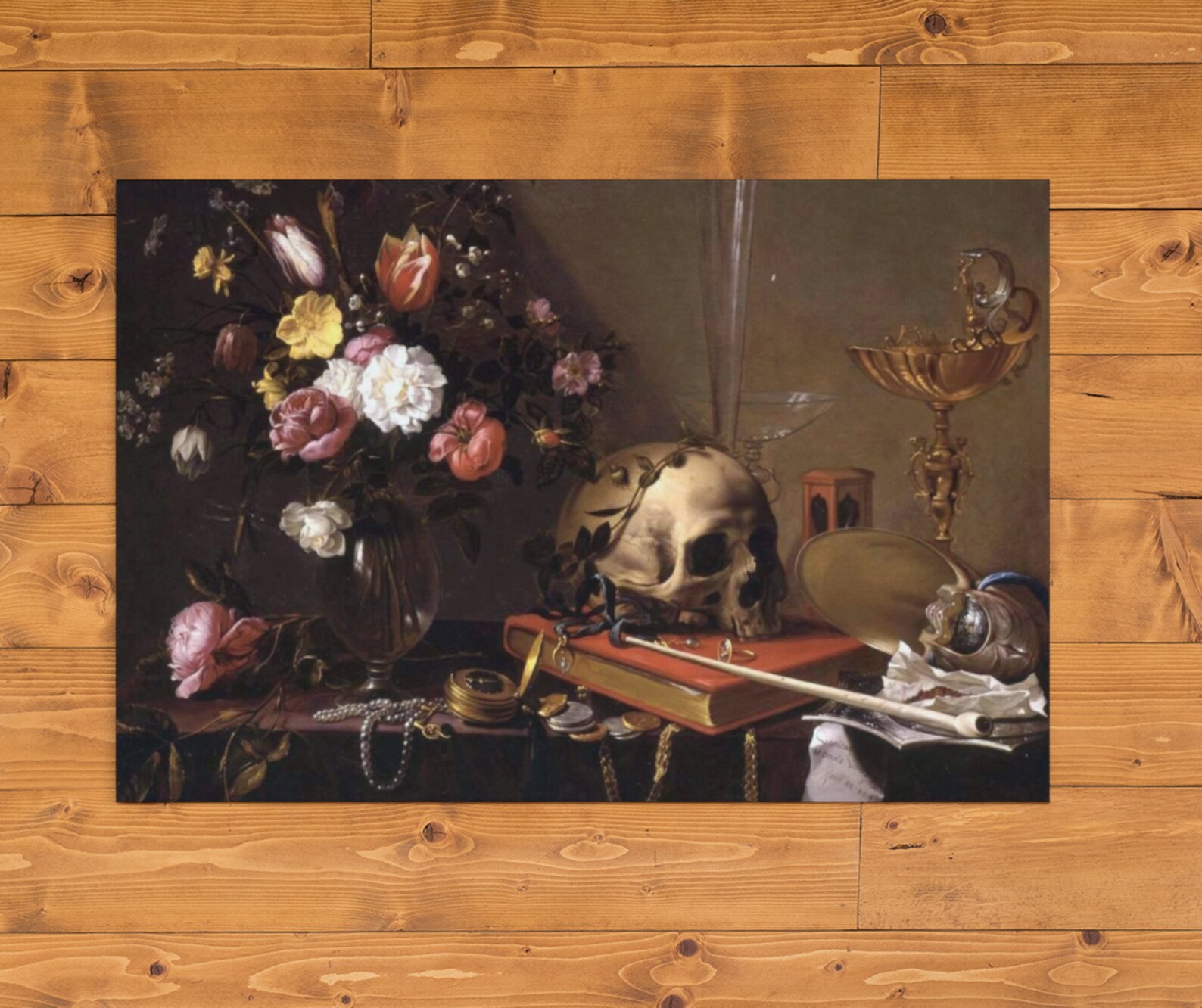 Gothic Style Poster: Vanitas - Still Life With Bouquet and Skull by ...