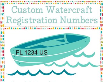 Vinyl Boat Registration Numbers - Etsy
