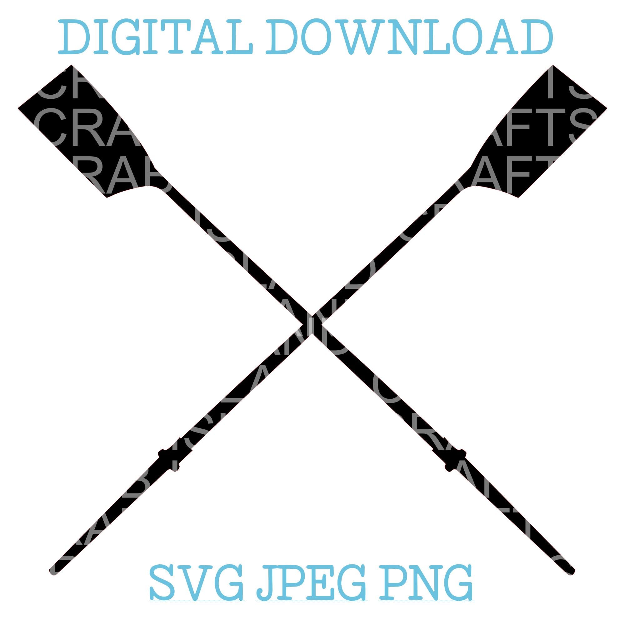 Crossed Oar Digital Download SVG PNG JPEG for Cricuit, Silhouette ...