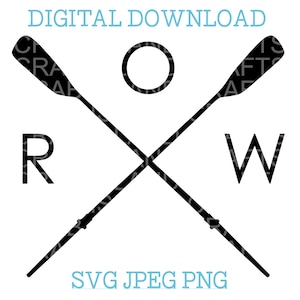 Row Crossed Oar Digital Download SVG PNG JPEG for Cricuit, Silhouette ...