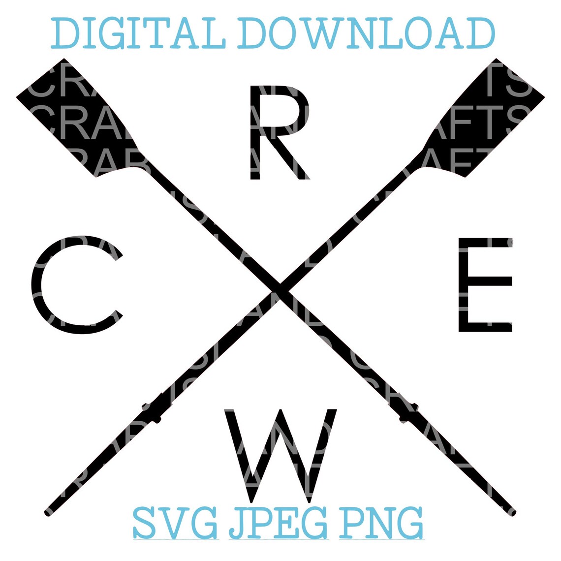 Rowing Crew Crossed Oar Digital Download SVG PNG JPEG for Cricuit ...