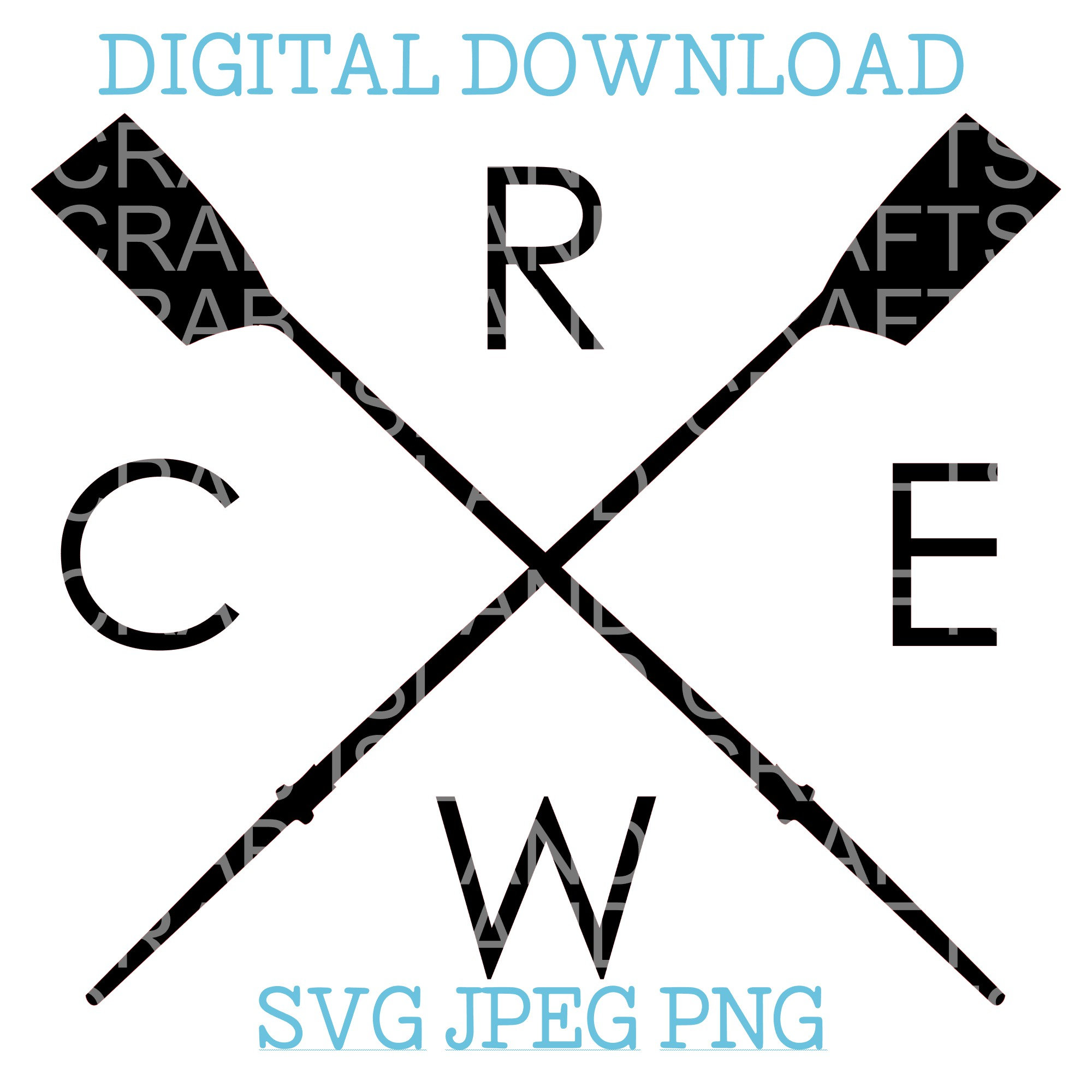 Rowing Crew Crossed Oar Digital Download SVG PNG JPEG for Cricuit ...