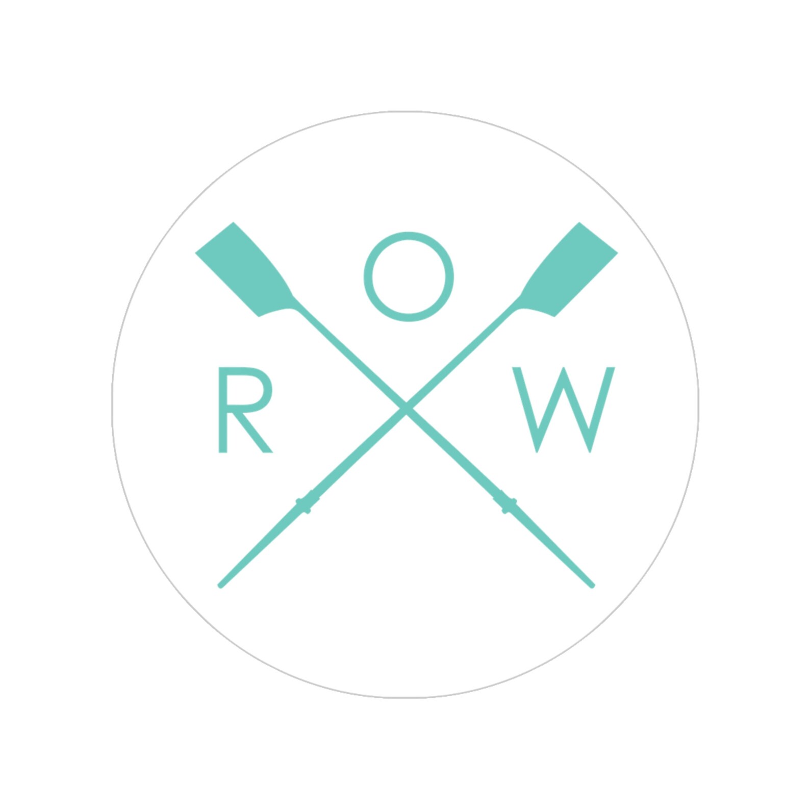Rowing Sticker | Transparent Round Vinyl Crossed Oar Sticker With Blue ...