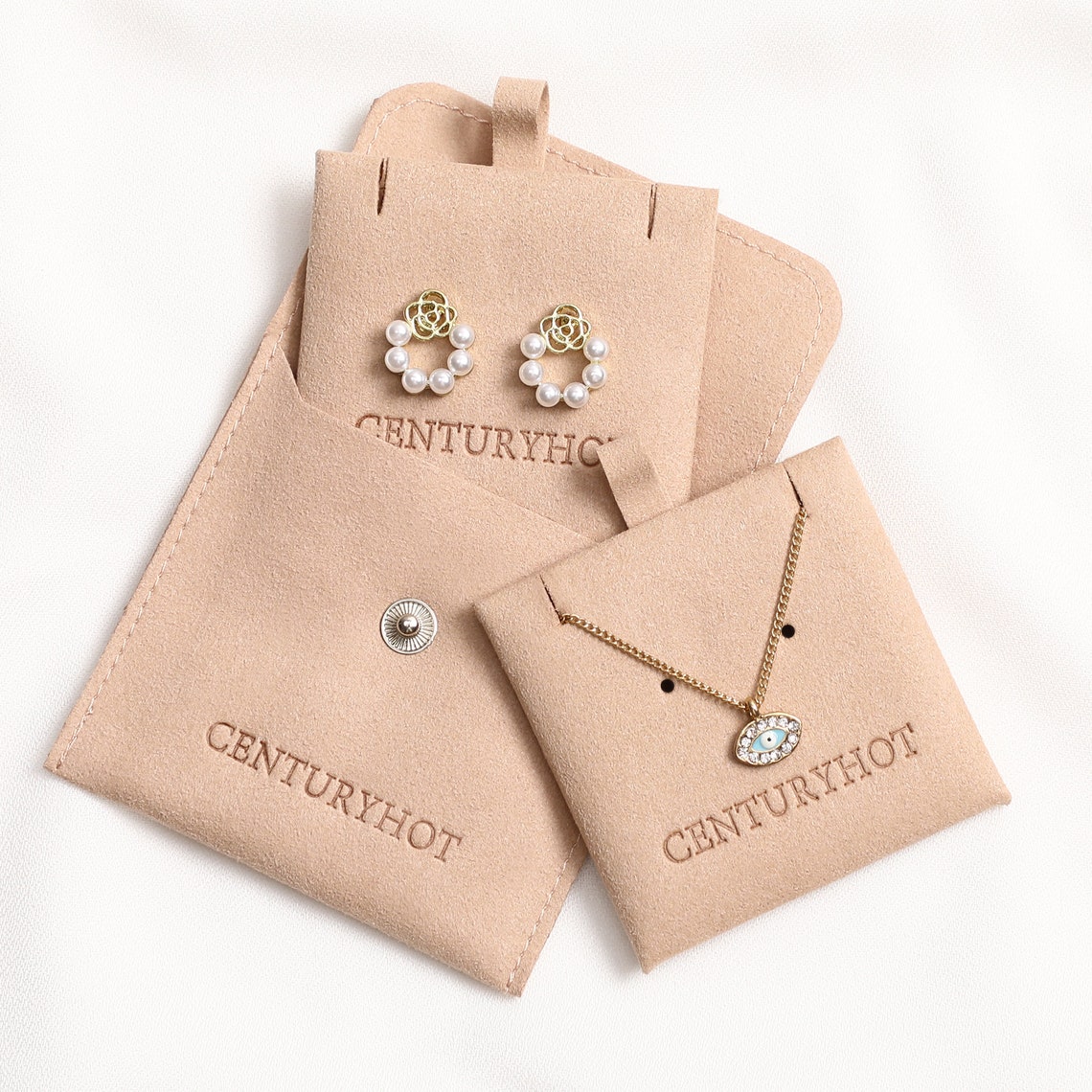 50 Set Custom Jewelry Package Pouch Bag With Insert Card Logo - Etsy