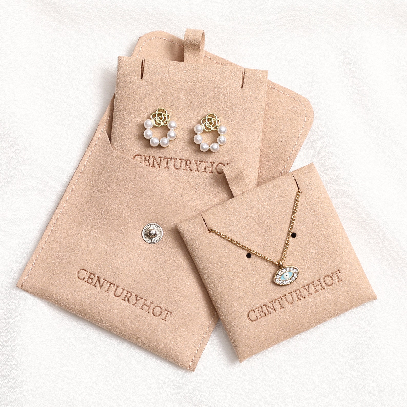 50 Set Custom Jewelry Package Pouch Bag With Insert Card Logo - Etsy