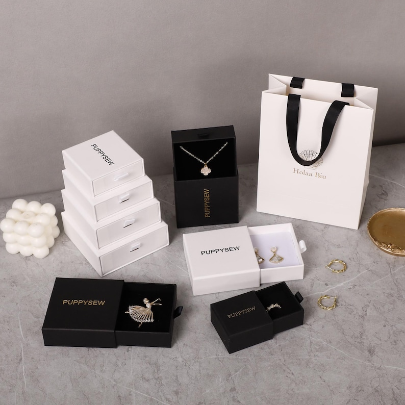 Custom Logo Jewelry Gift Boxes – Small Drawer-type Packaging - Etsy