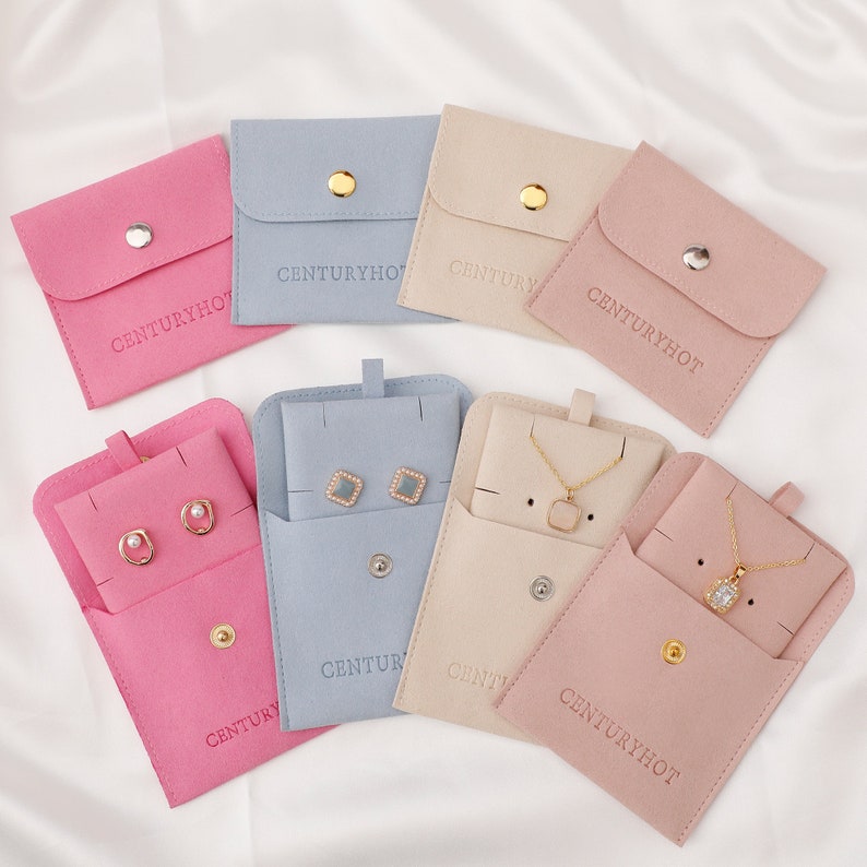 50 Set Custom Jewelry Package Pouch Bag With Insert Card Logo - Etsy