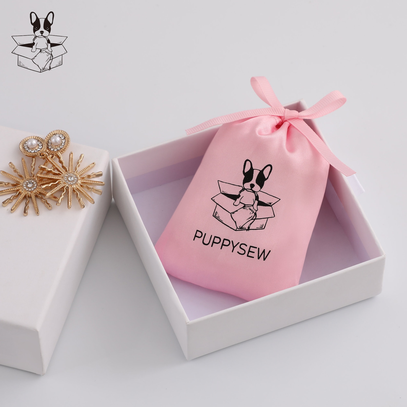 Personalized Pink Satin Drawstring Bag, Custom Logo Jewelry Pouch - Etsy
