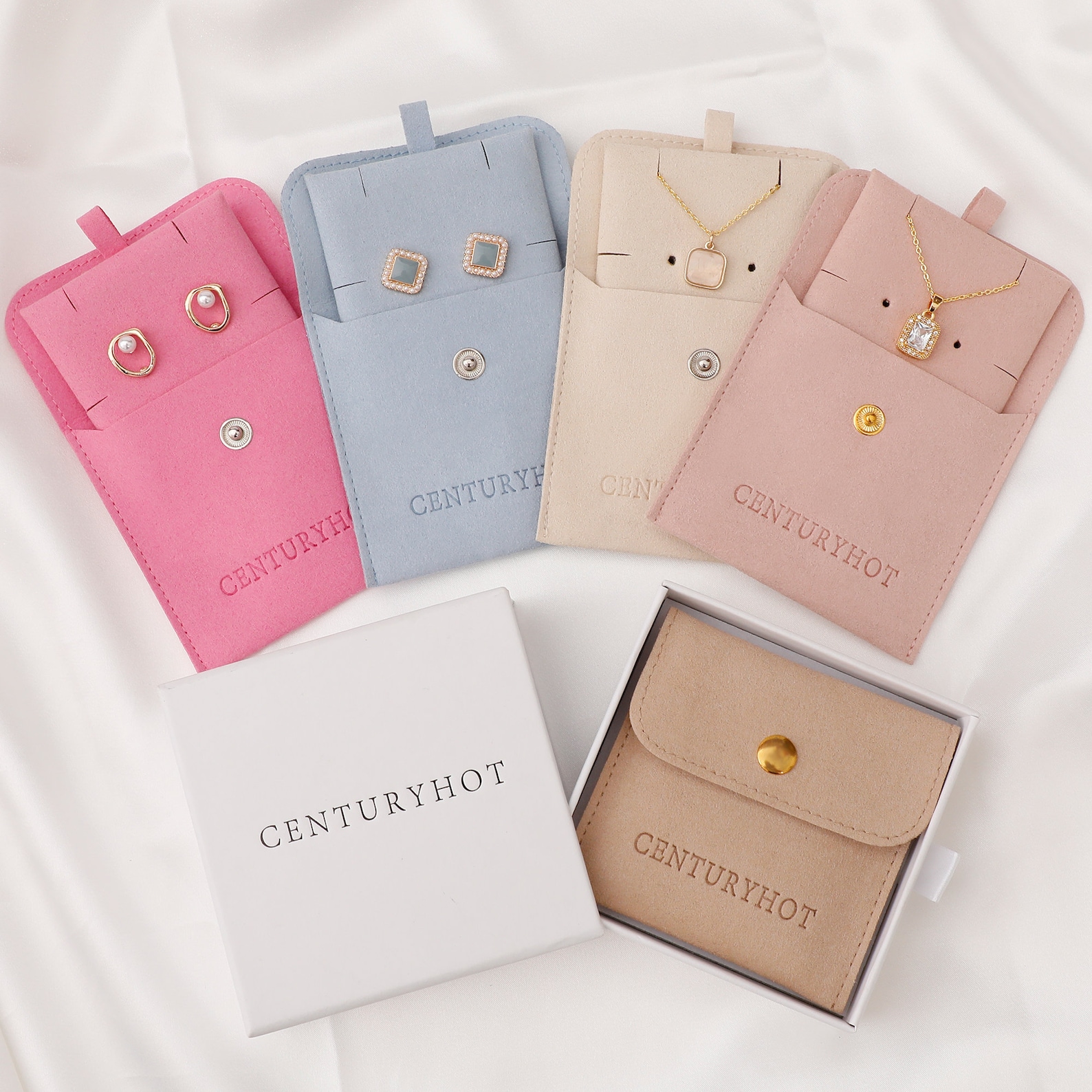 50 Set Custom Jewelry Package Pouch Bag With Insert Card Logo - Etsy