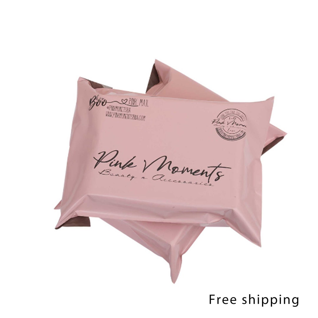 100 Pink Poly Mailers - Custom Logo Design Shipping Bags - Etsy