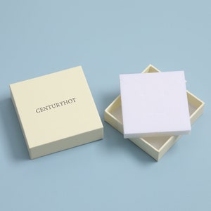 50pcs Cream Color Personalized Logo Custom Thick Jewelry Box Drawer Box ...