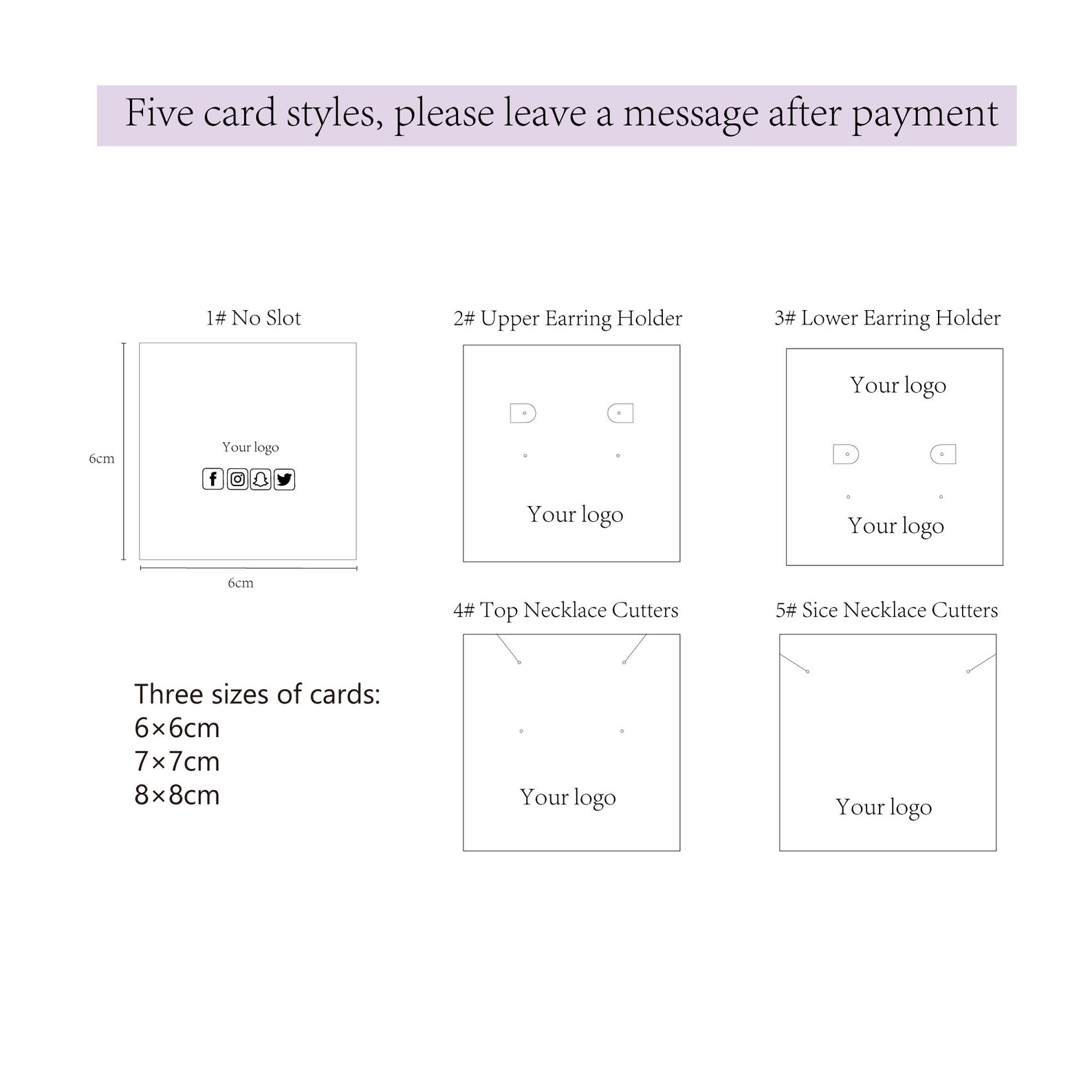 100pcs White Jewelry Packaging Card Custom Logo Personalized Necklace ...