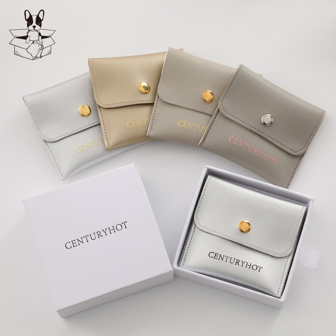 50 Custom Jewelry Packaging Bags Snap Button Bag Custom Logo Envelope ...