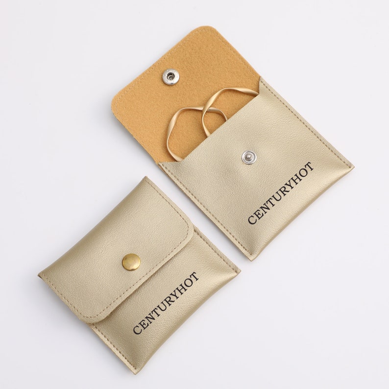 50 Custom Jewelry Packaging Bags Snap Button Bag Custom Logo | Etsy