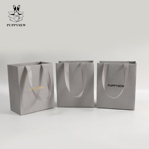 Custom Logo Gift Paper Bags, Textured Luxury Packaging (12.5x7.5x15 Cm ...