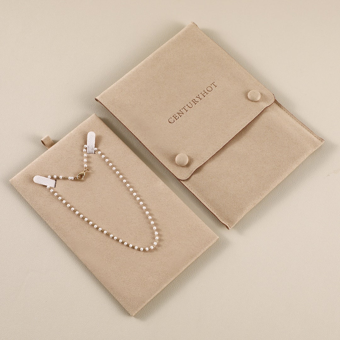 Personalized Cream Microfiber Necklace Gift Bag, Jewelry Display - Etsy