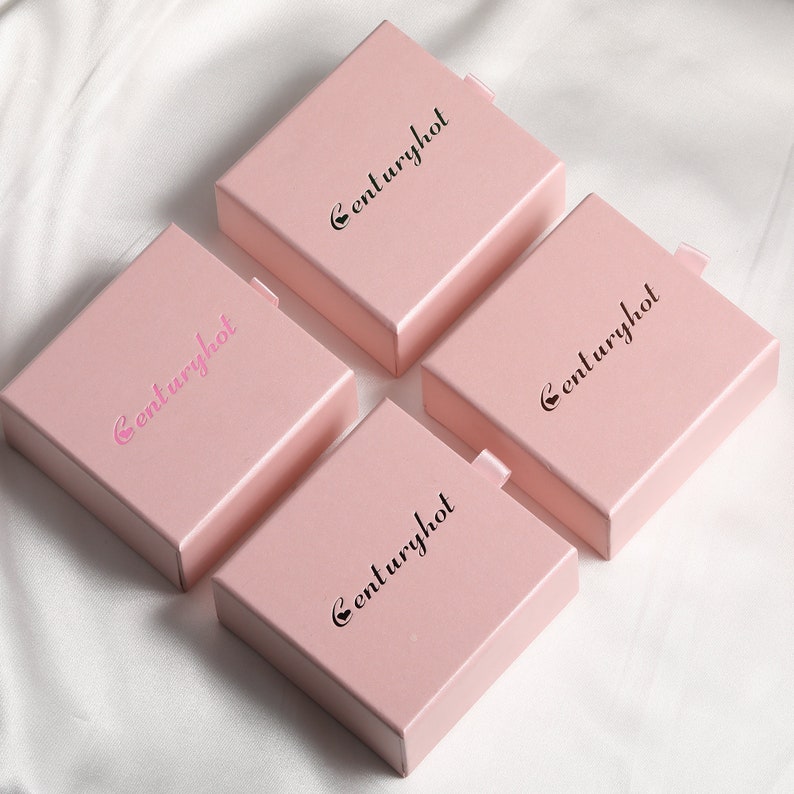 50pcs Pink Paper Box Custom Jewelry Box Personalized Logo Chic - Etsy