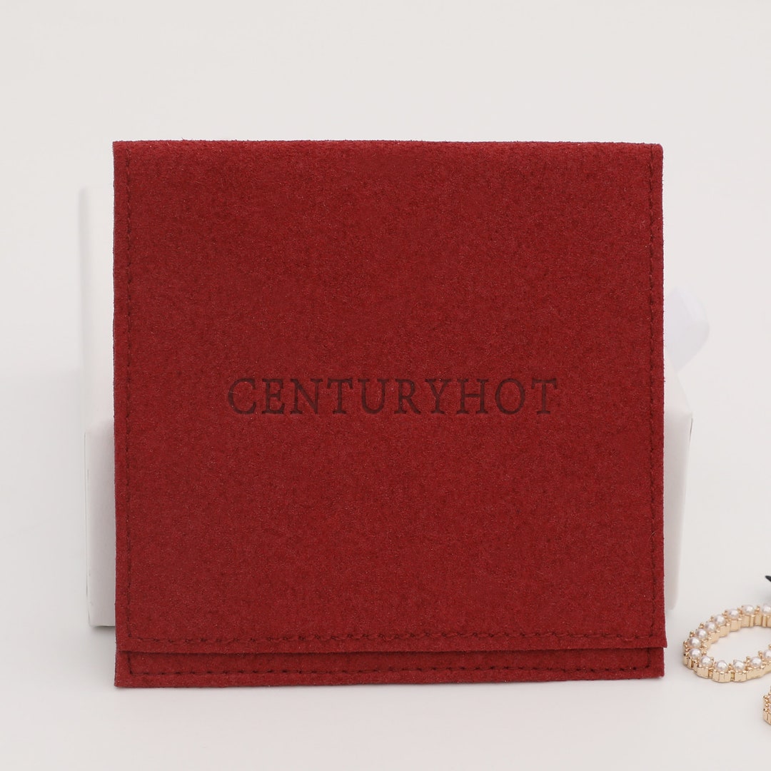 50 Pieces of Red Personalized Bags With Customized Logos, Microfiber ...