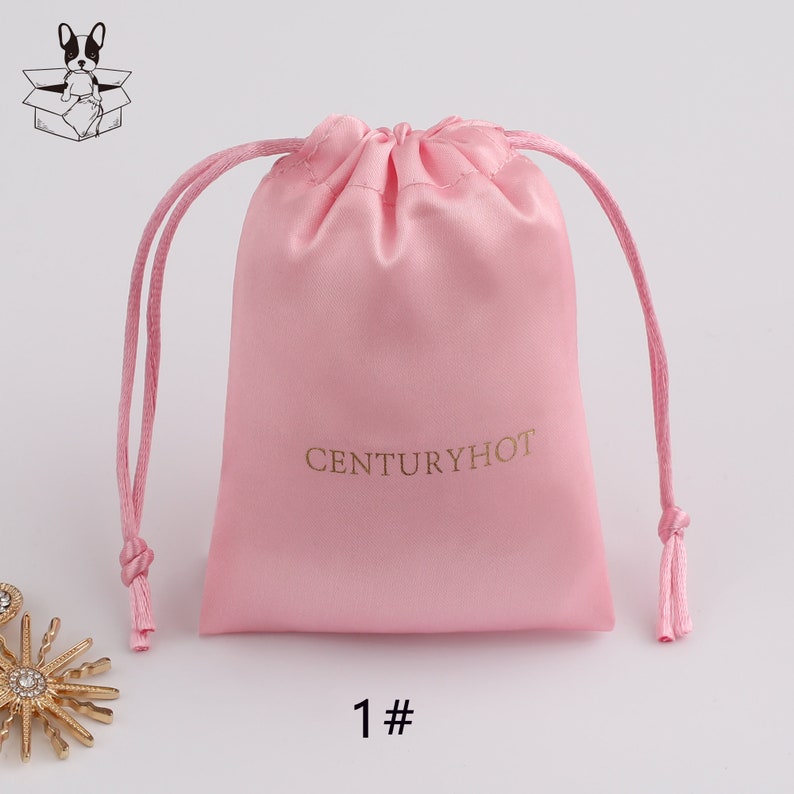 100 Pink Satin Drawstring Bag Personalize Logo Custom Dust - Etsy