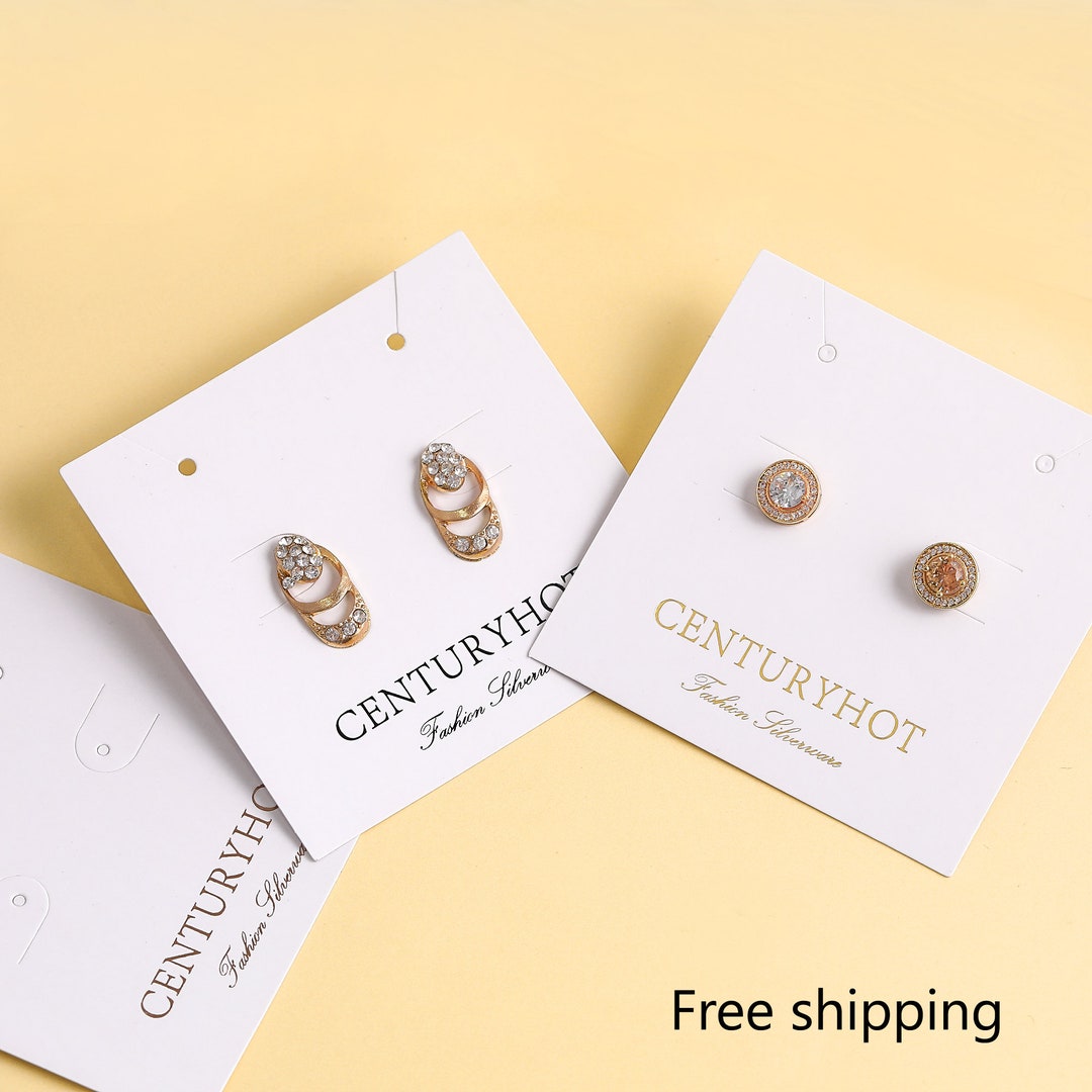 100pcs White Jewelry Packaging Card Custom Logo Personalized Necklace ...