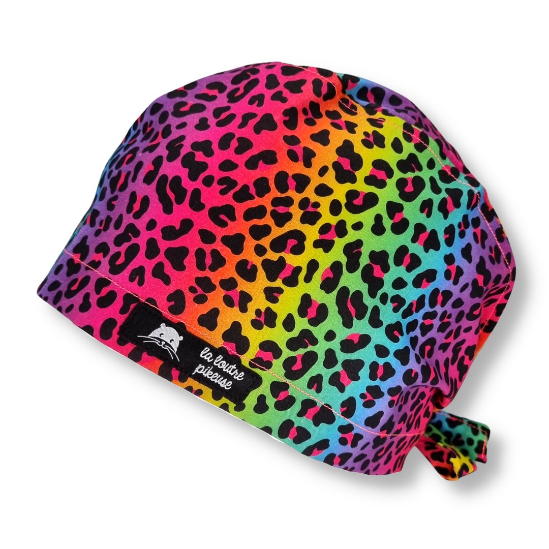 Surgical Block Cap Rainbow Leopard Covering Model, Nurse, Operating ...