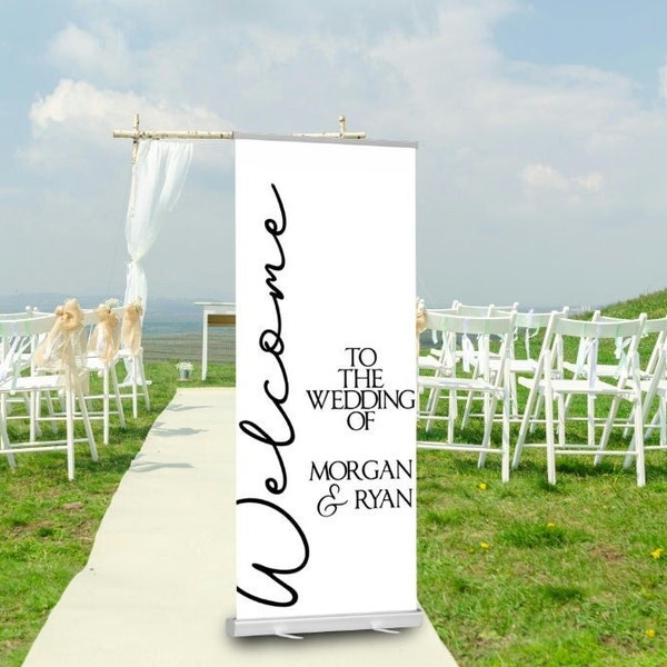 Retractable Welcome Sign Wedding - Etsy