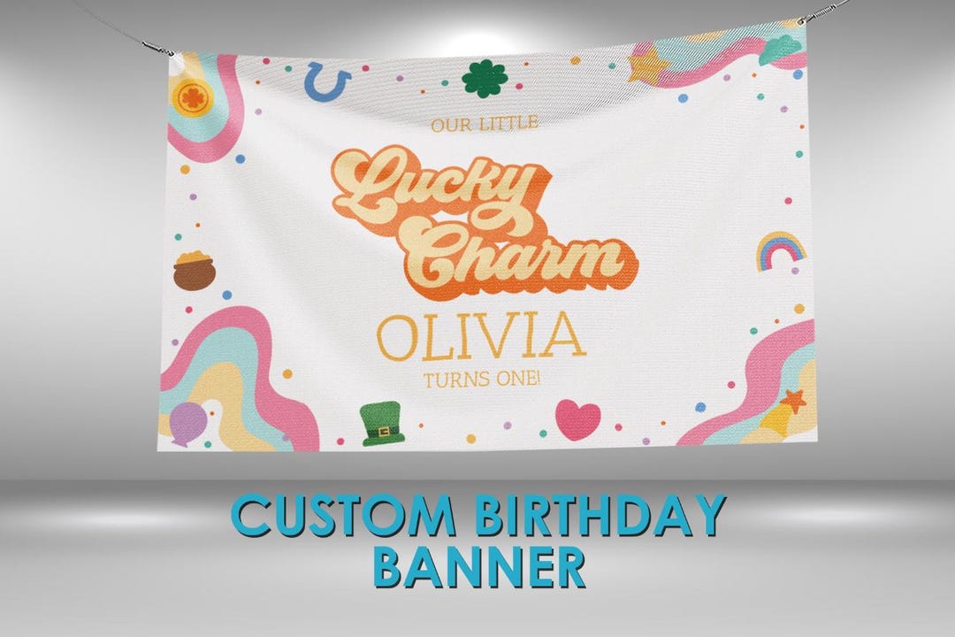 Lucky Charms Birthday Banners, Lucky Charm Party Decorations, Lucky One ...