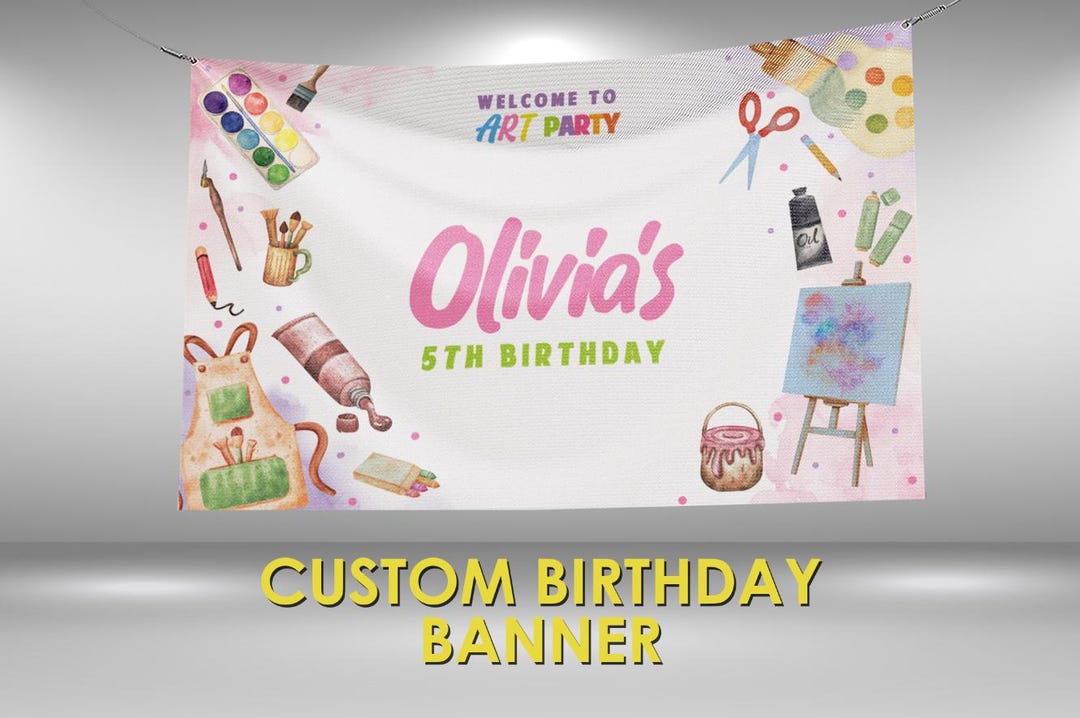 Art Party Birthday Banner, Art Party Custom Vinyl Banner, Art Party ...