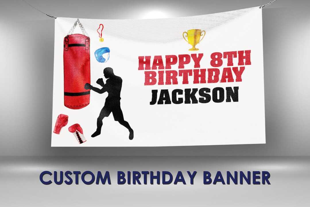 Boxing Birthday Banner, Boxing Party Decorations, Custom Party Banners ...